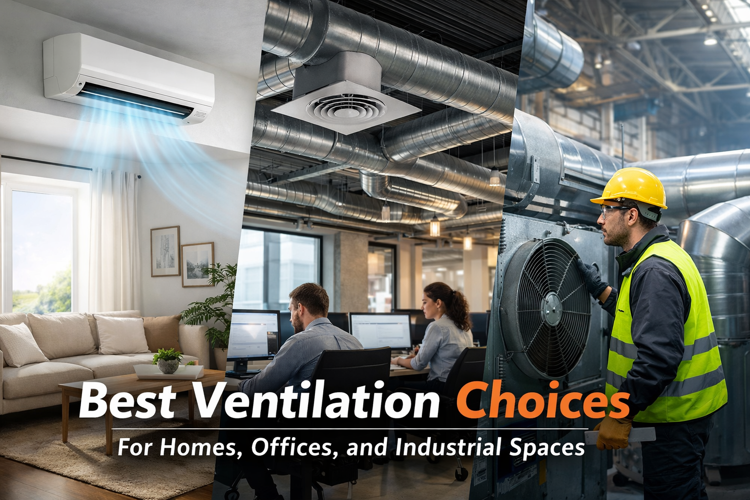 Best Ventilation Choices for Homes, Offices, and Industrial Spaces